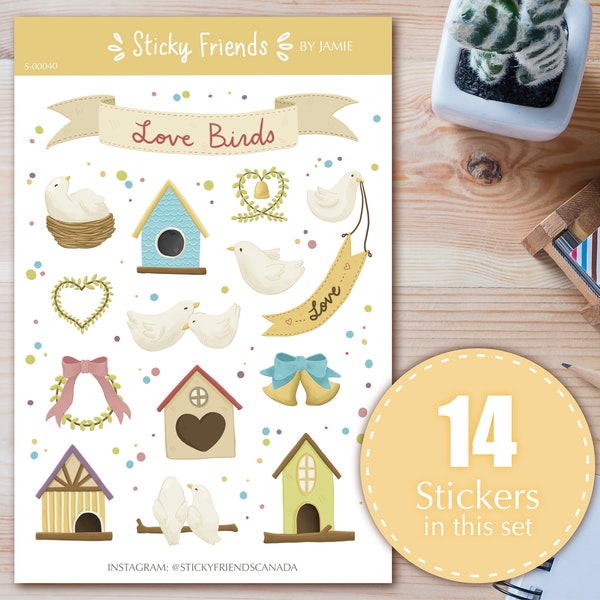 Love Birds Stickers - Etsy