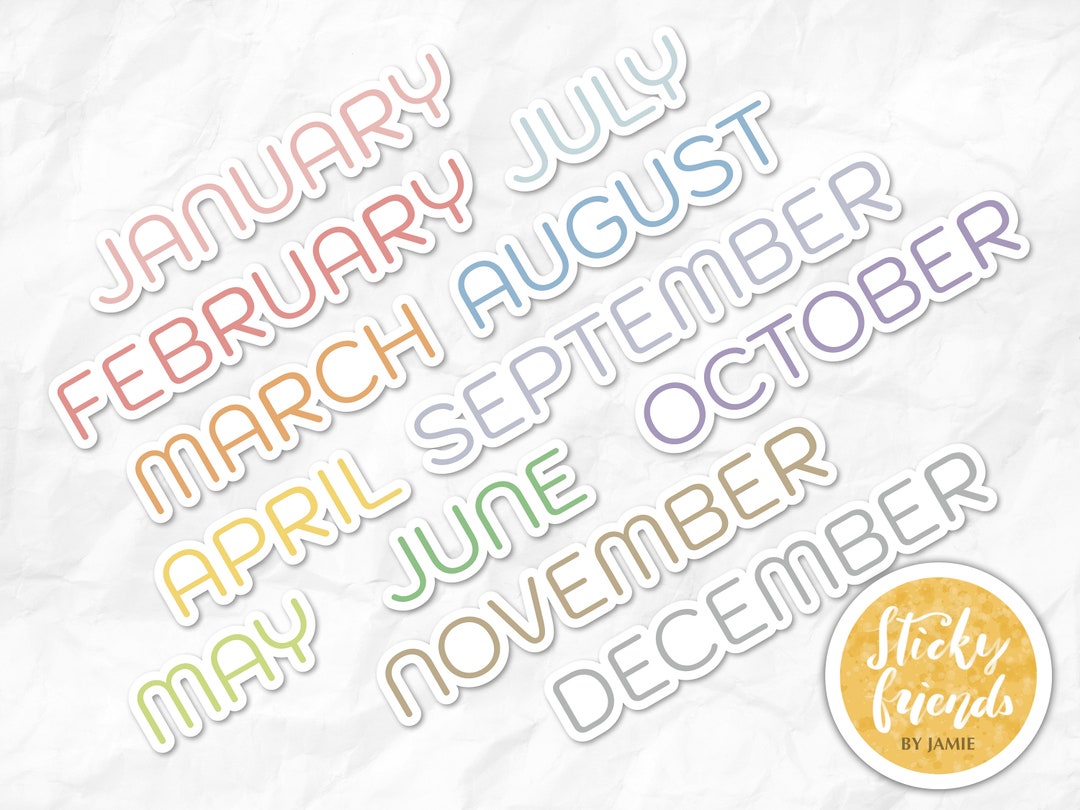 Month | Headline Size Month Label Bullet Journal Planner Whole Year ...