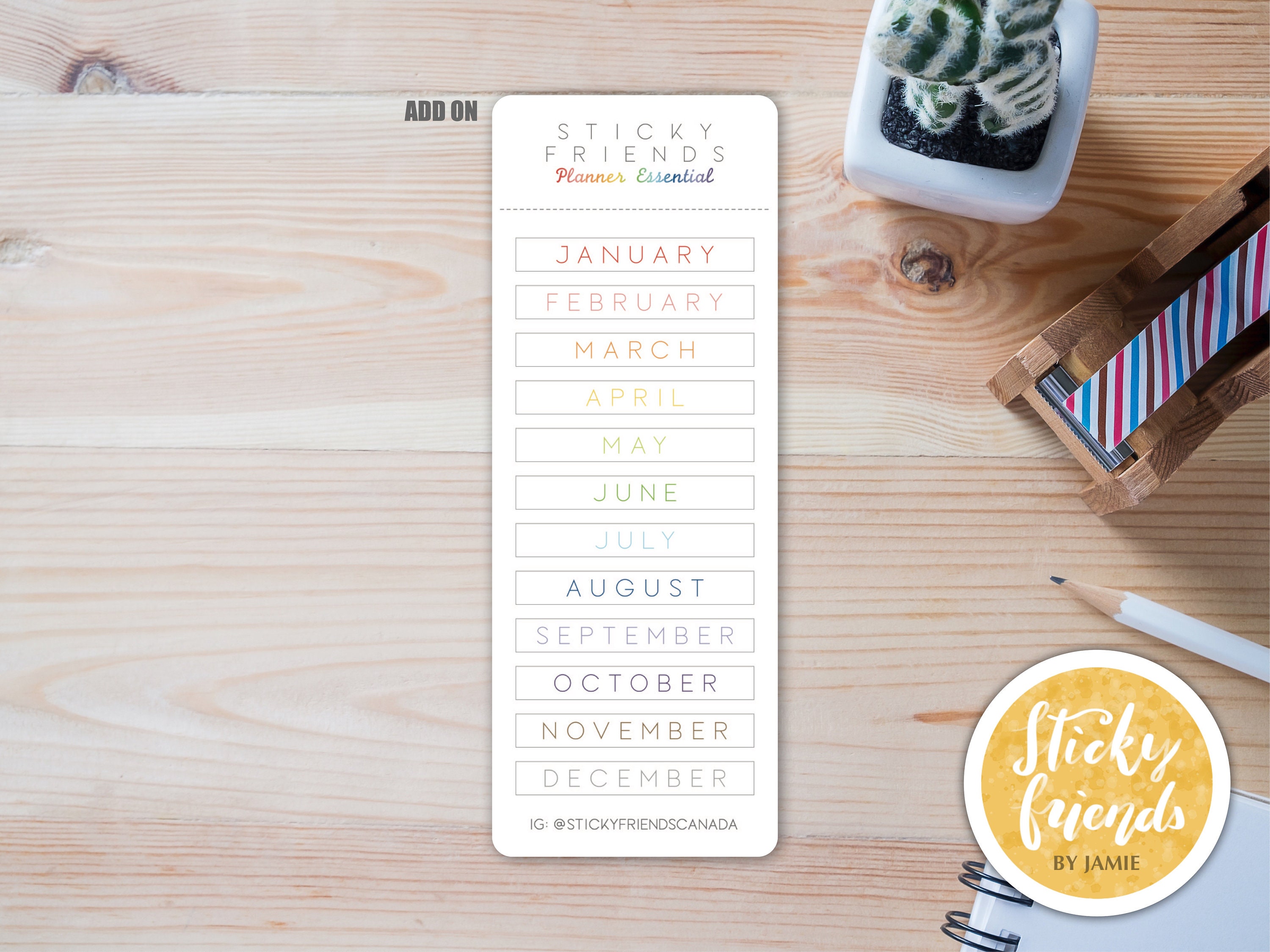 Calendar Monthly Calendar Sticker Yearly Calendar Sticker Weekly ...