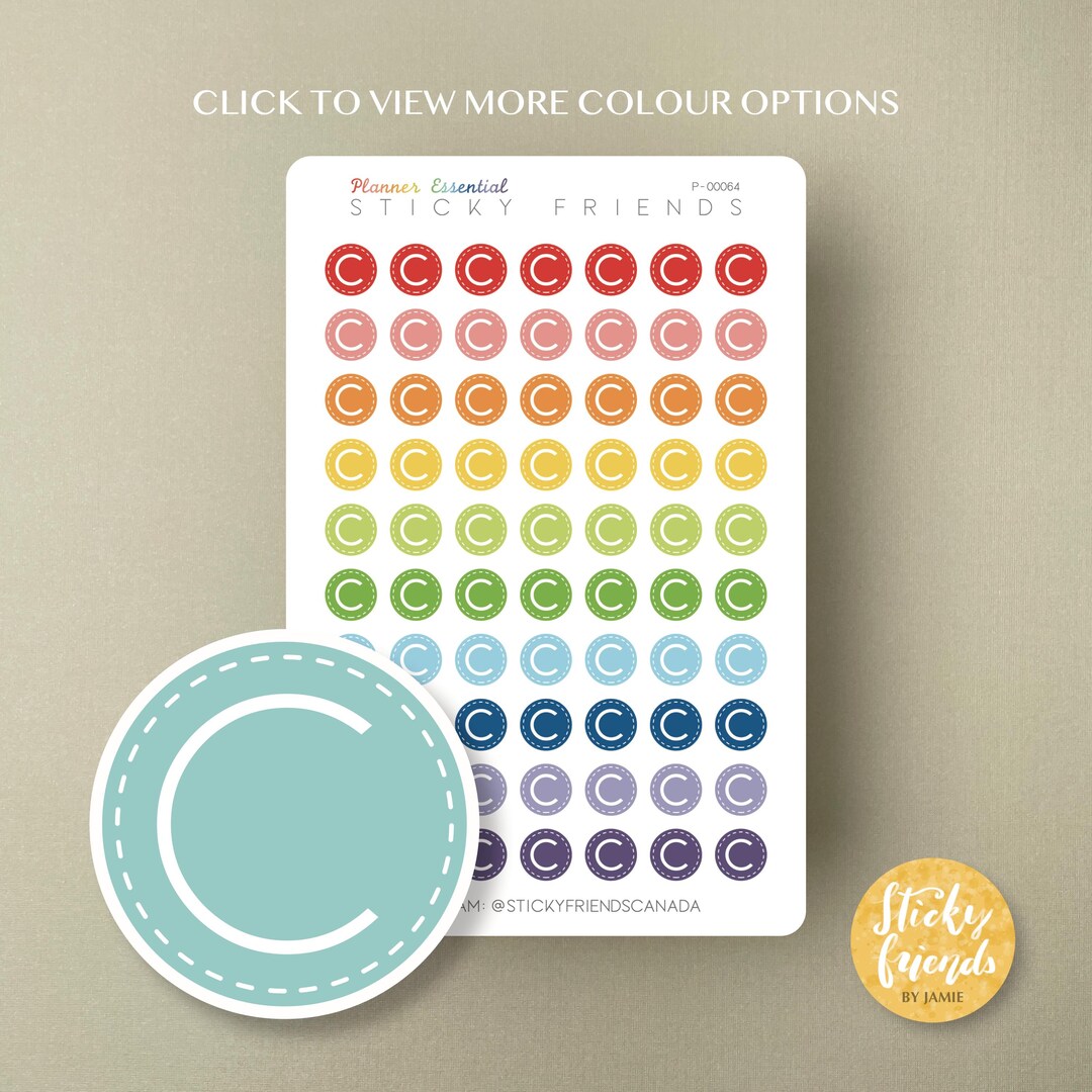 Initial | Letter Alphabet Planner Icon Stickers - Etsy