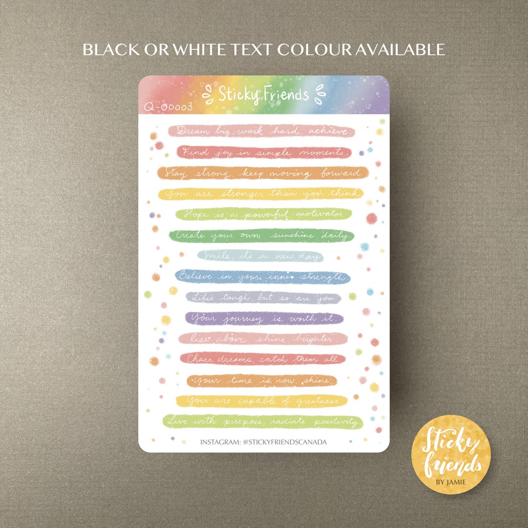 ENCOURAGEMENTS Sentiments Sticker Sheet Bujo Sticker Sheet Bullet ...