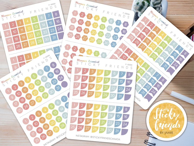 Date Planner Stickers: Monthly Calendar Planner Stickers - Etsy