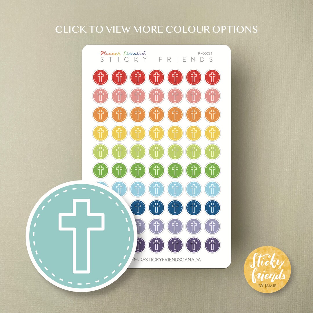 Cross | Church Christian Bujo Sticker Sheet Bullet Journal Sticker ...
