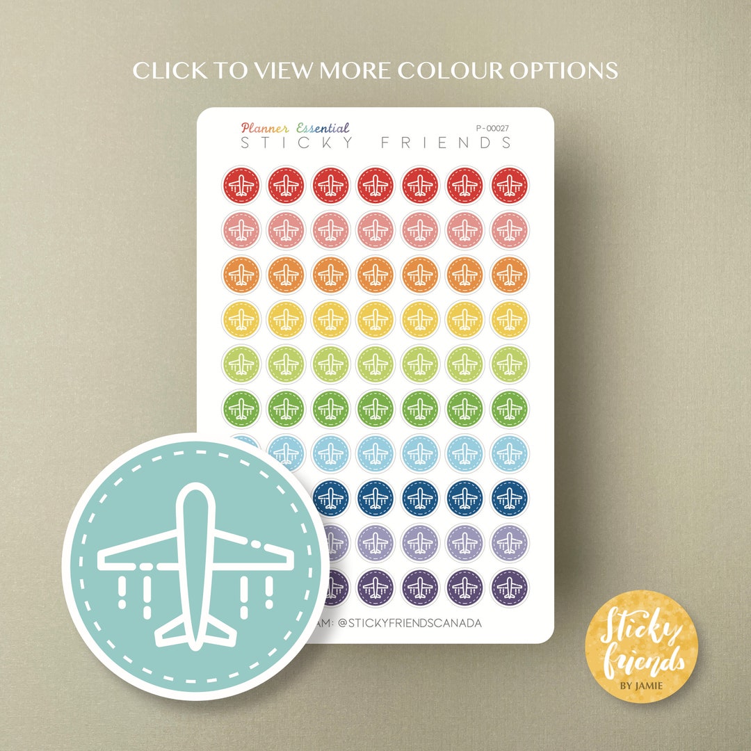 Airplane Travel Sticker Set | Planner Stickers - Etsy