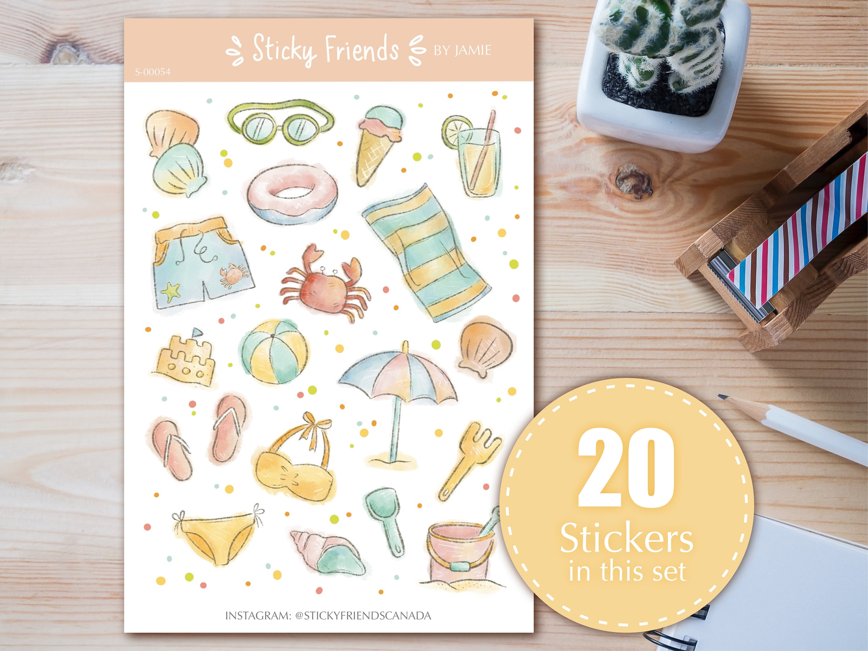 Beach Sticker Sheet Summer Stickers Bullet Journal Sticker - Etsy Canada