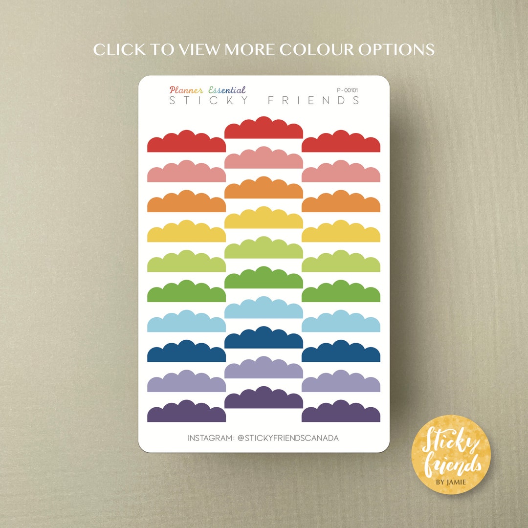 Small Scalloped Label | Ruffle Label Bubble Shape Label Planner Sticker ...