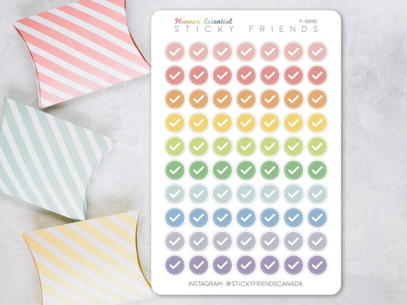 Check Mark Tick Verified Approved Completed Sticker Sheet - Etsy