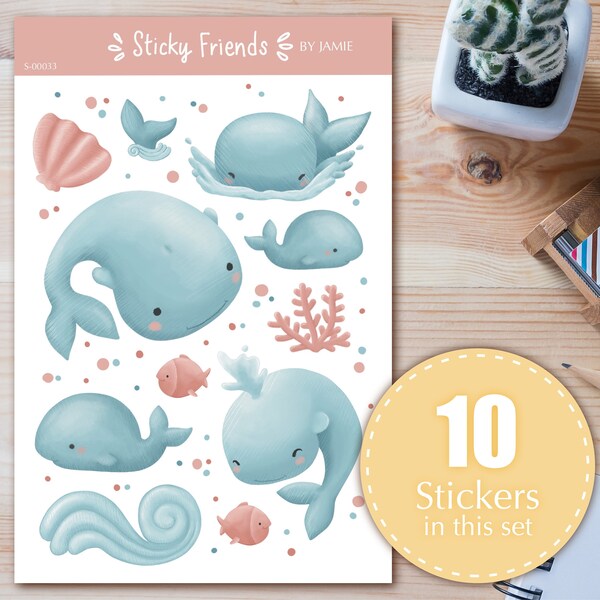 Whale Sticker - Etsy