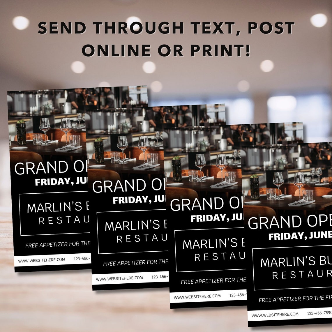 Editable Grand Opening Flyer, Opening Day Flyer, Restaurant Flyer ...