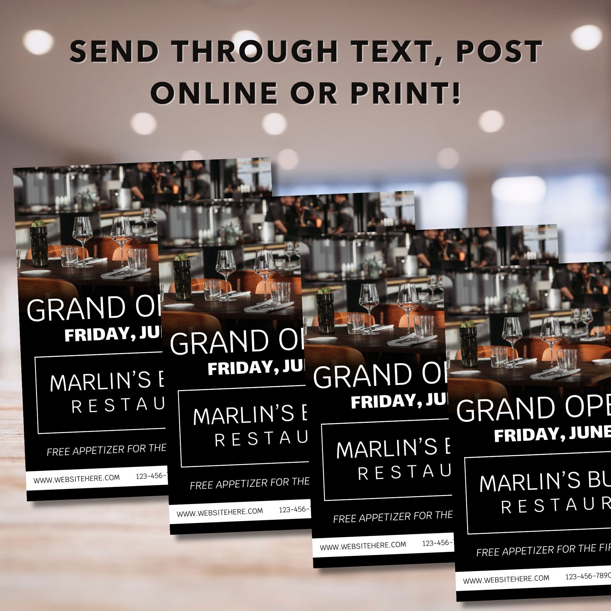 Editable Grand Opening Flyer, Opening Day Flyer, Restaurant Flyer ...