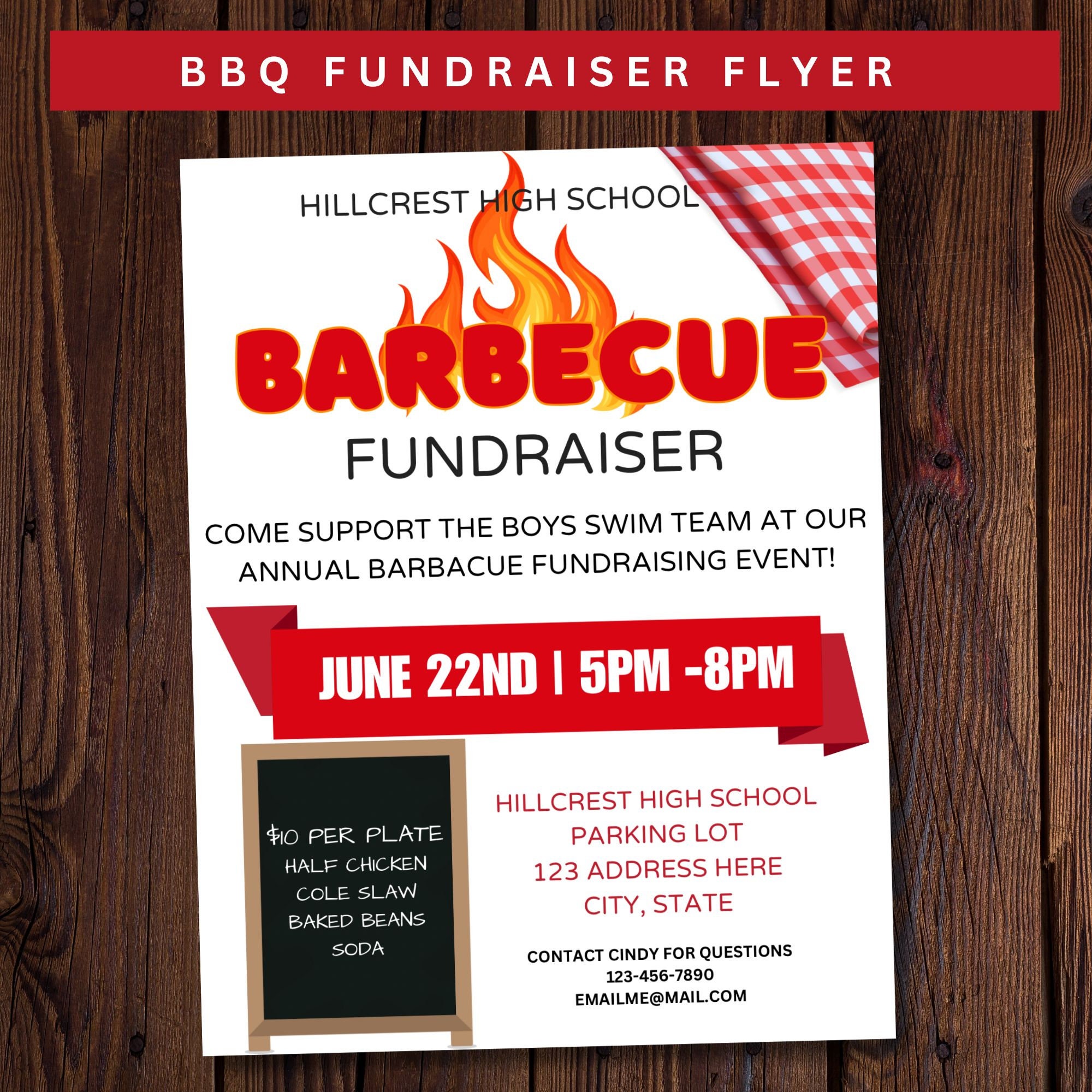 Barbecue Fundraiser Flyer, BBQ Event Flyer, BBQ Theme Flyer ...