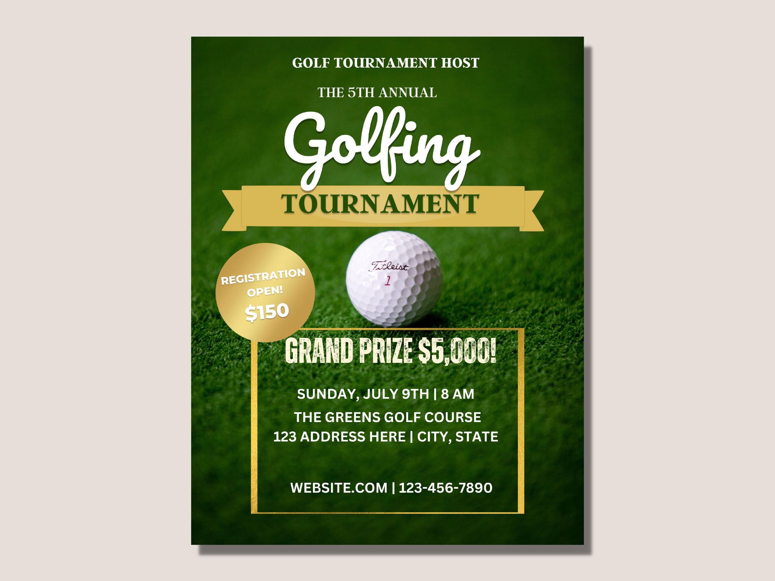 Editable Golf Tournament Flyer, Golf Flyer, Gold Lessons Flyer, Golf ...
