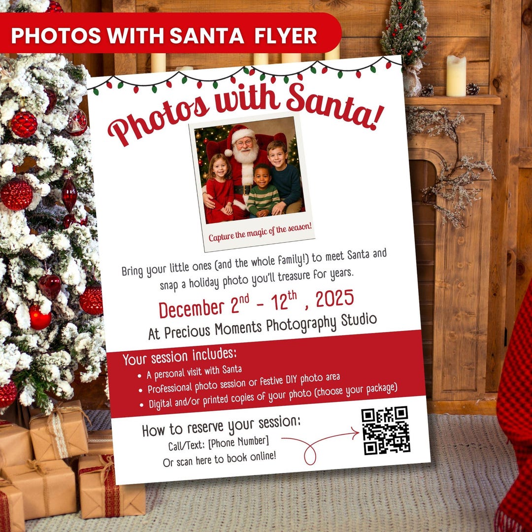 Editable Santa Picture Day Flyer, Pictures With Santa Flyer, School ...