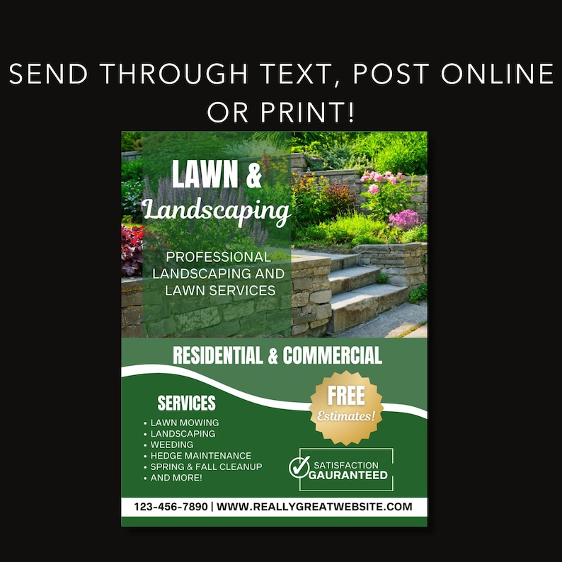 Landscaping Flyer, Lawn Care Flyer, Lawn Flyer Template, Landscaping ...