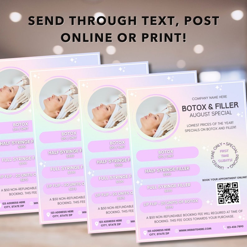 Botox and Filler Flyer, Injectables Flyer, Med Spa Flyer, Med Spa ...