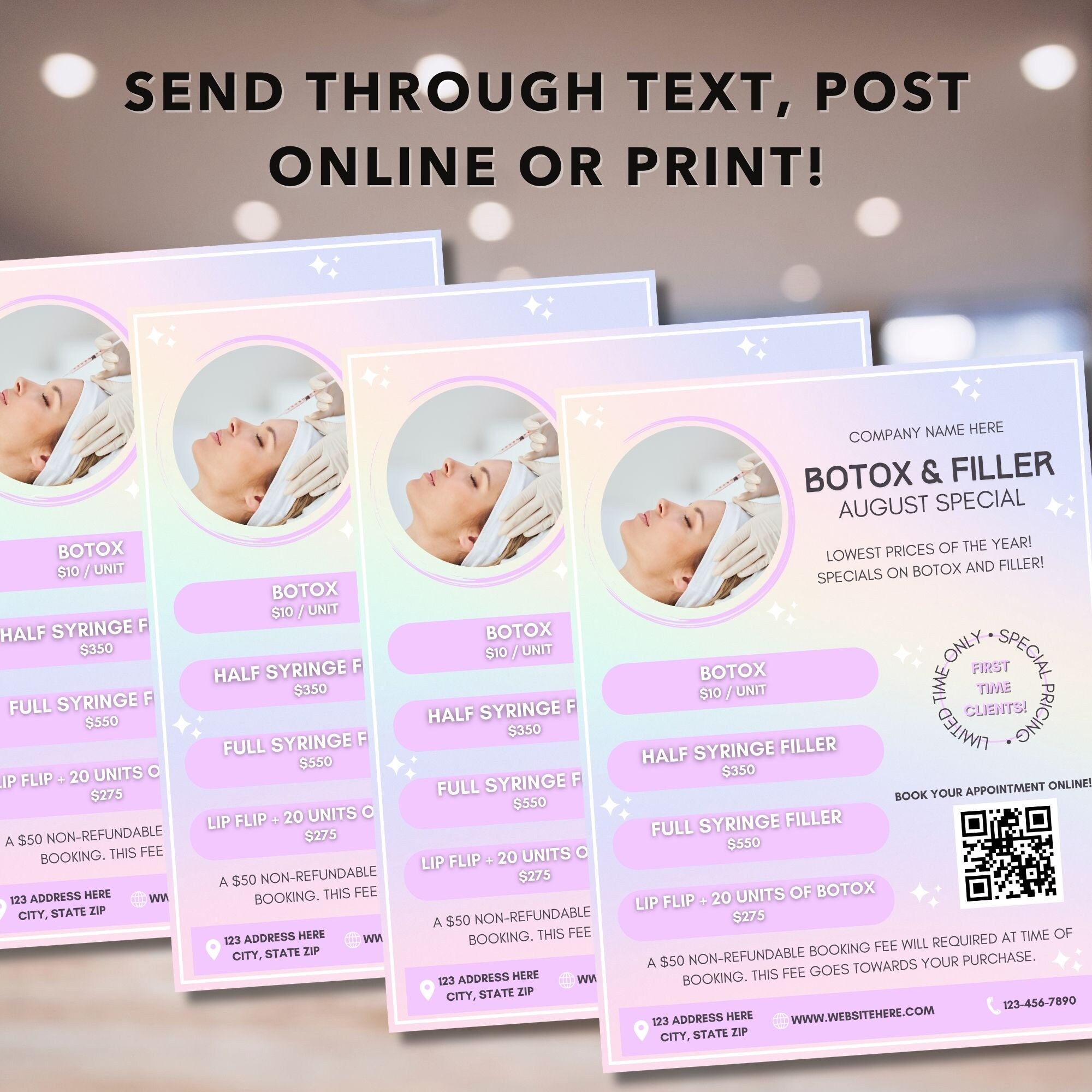 Botox and Filler Flyer, Injectables Flyer, Med Spa Flyer, Med Spa ...