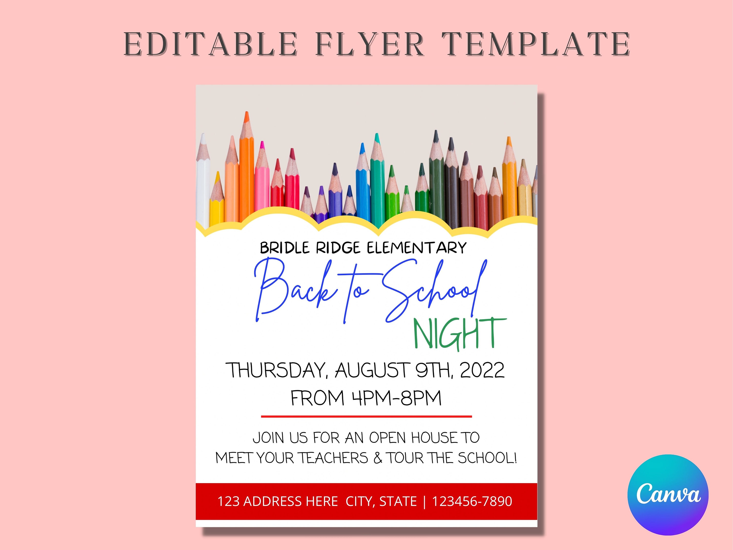 Back to School Flyer, Editable Flyer, Back to School Night, Meet the ...