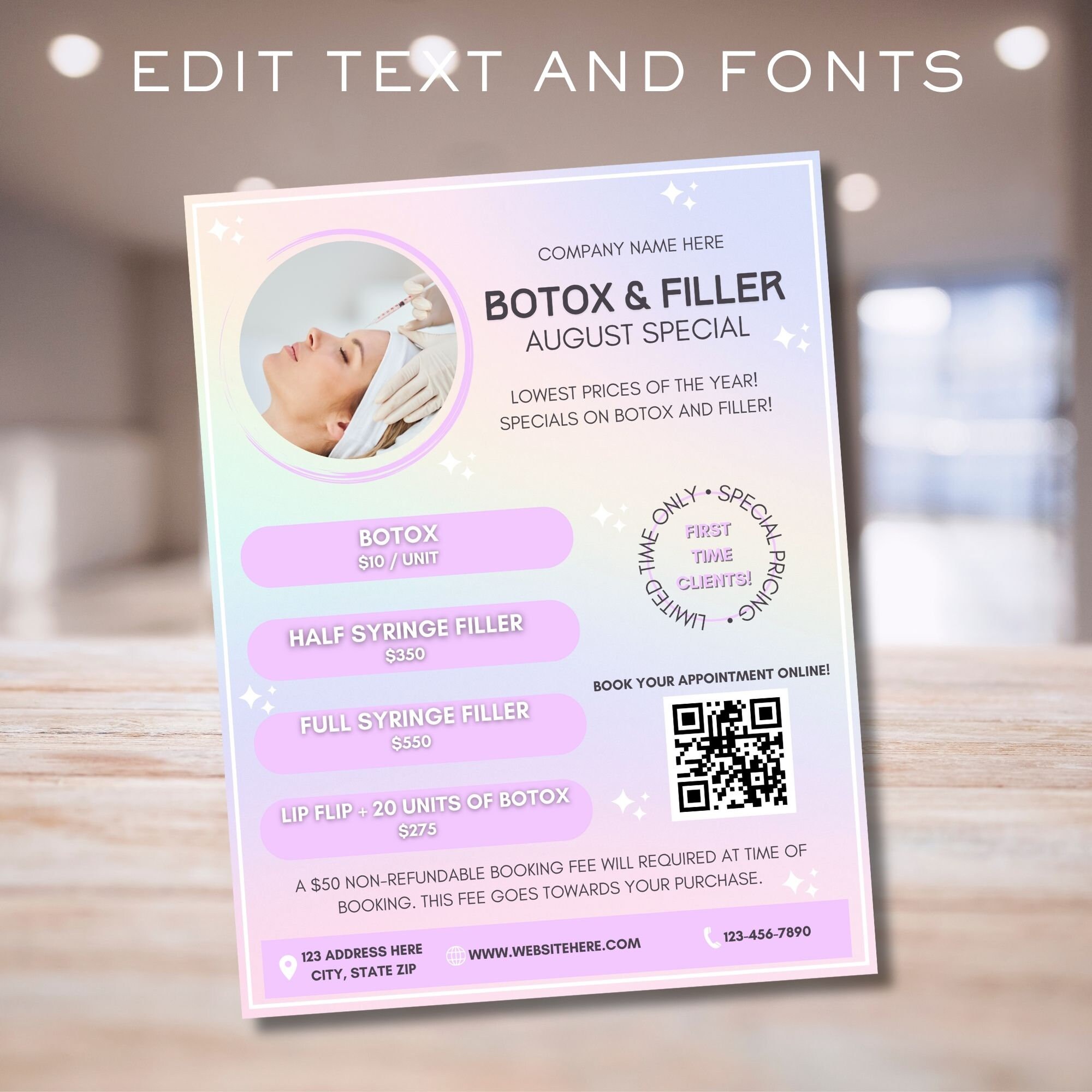 Botox and Filler Flyer, Injectables Flyer, Med Spa Flyer, Med Spa ...