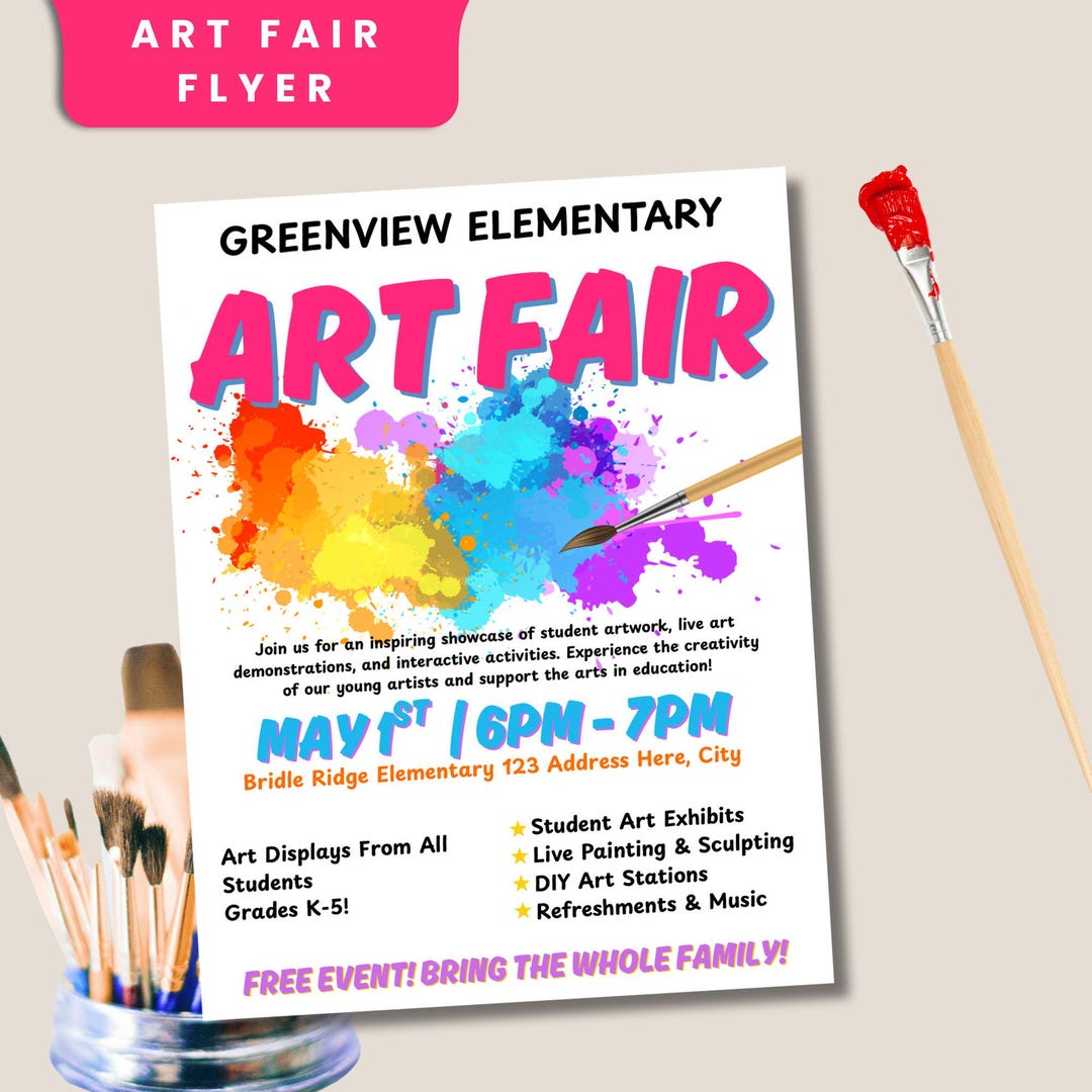 School Art Fair Flyer, Art Event, Art Fair Flyer, Art Showcase Flyer ...