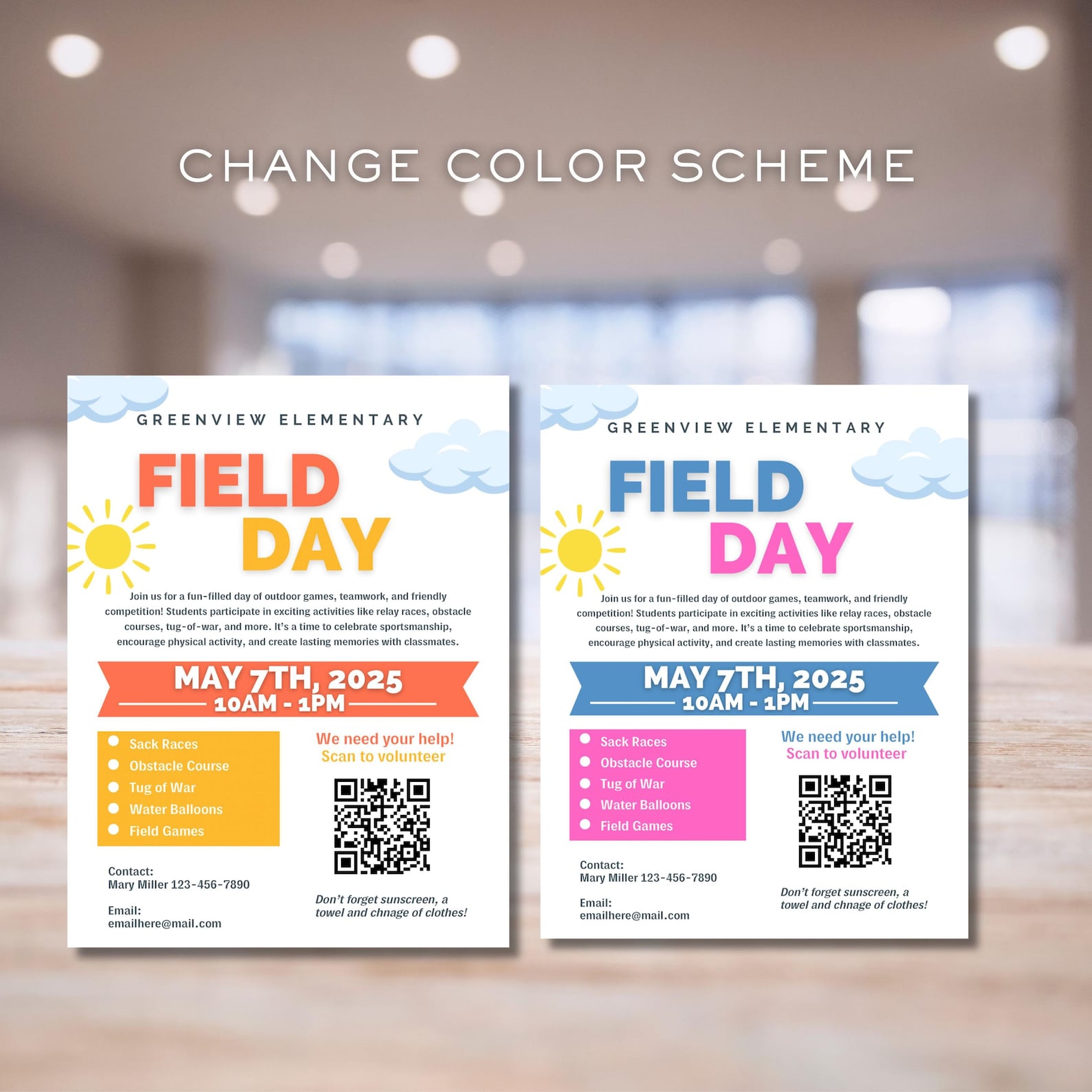 School Field Day Flyer, Editable Field Day Flyer, Fun Day Flyer, School ...