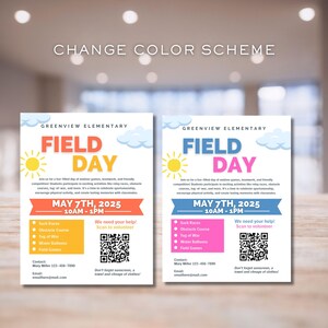 School Field Day Flyer, Editable Field Day Flyer, Fun Day Flyer, School ...