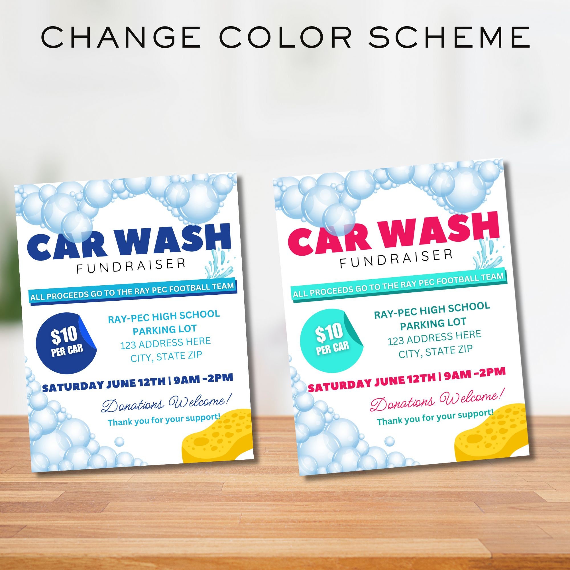 Car Wash Flyer Template, Car Wash Fundraiser Flyer, Canva Template, Car ...