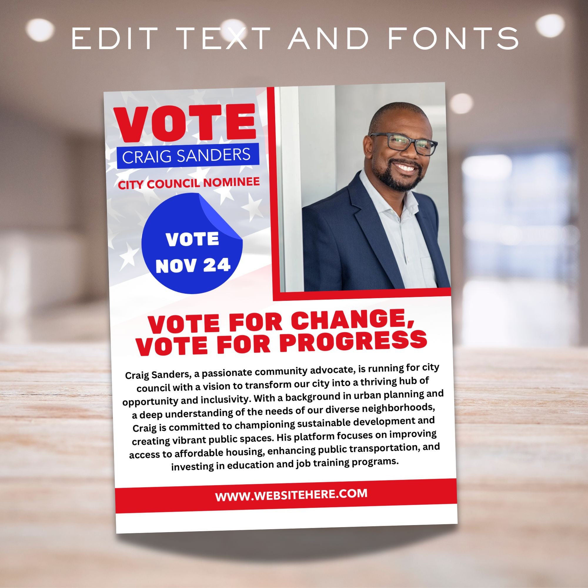 Editable Campaign Flyer, Flyer Template, Vote Flyer, Vote Advertisement ...