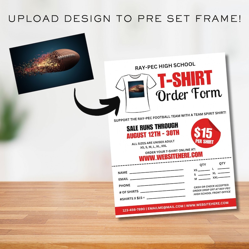 T Shirt Order Form Flyer, T Shirt Fundraiser Flyer, Order Form Flyer ...