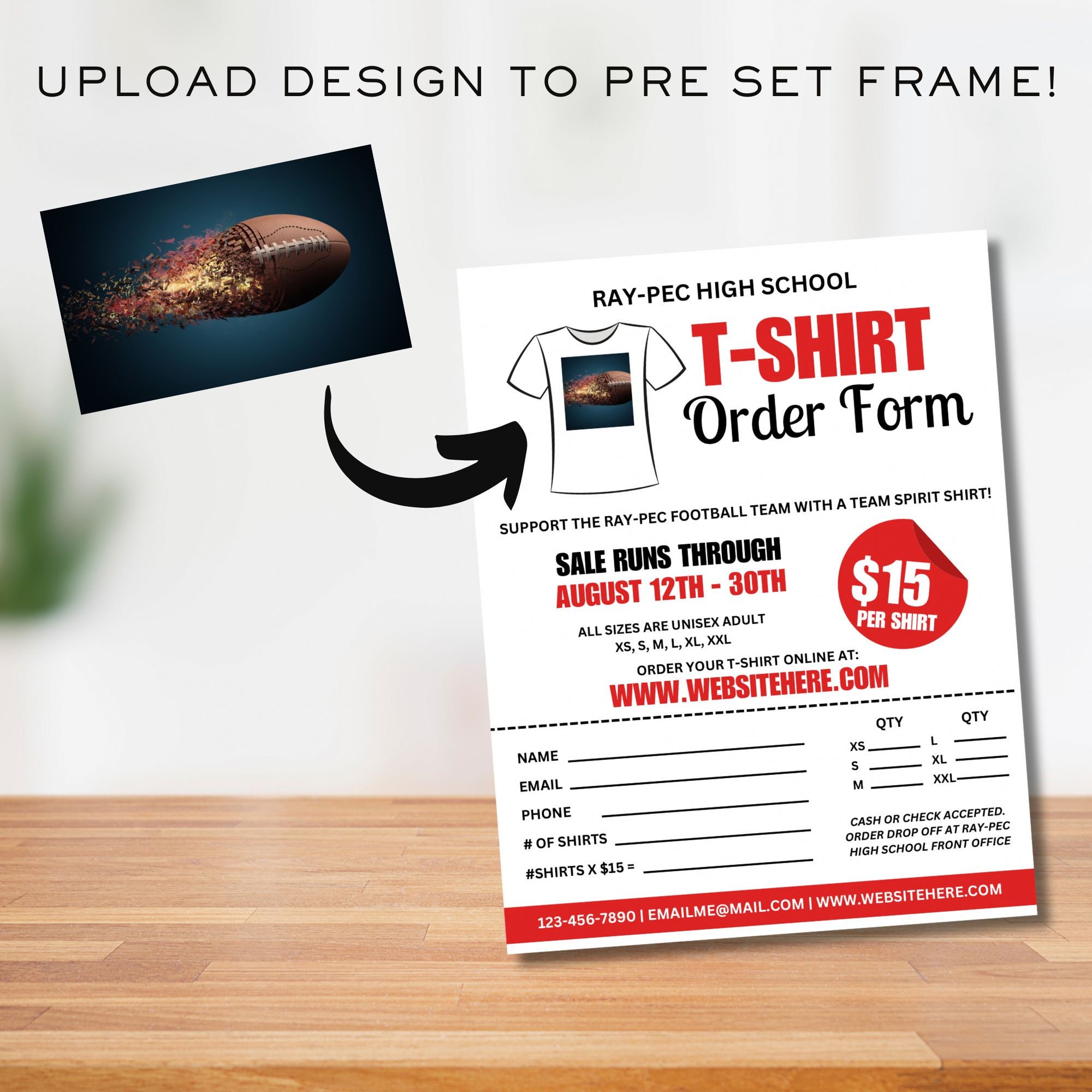 T Shirt Order Form Flyer, T Shirt Fundraiser Flyer, Order Form Flyer ...