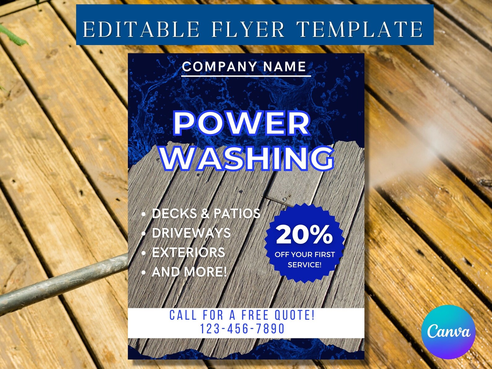 Editable Power Washing Flyer, Power Washing Marketing, Editable Flyer ...