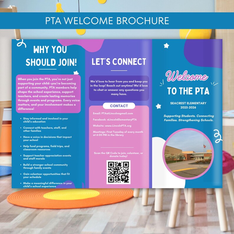 Tri-fold Brochure PTA Welcome, PTA Information Brochure, PTA Flyer, Pta ...