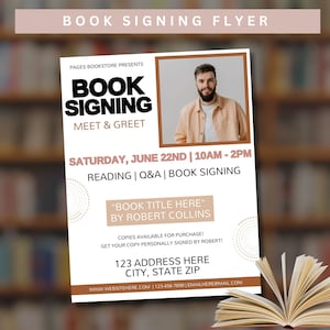 Book Signing Flyer, Bookstore Flyer, Author Meet and Greet Flyer ...