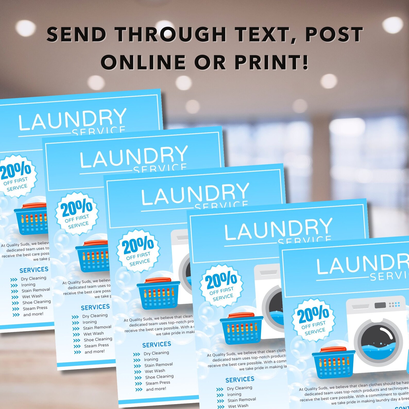 Laundry Service Flyer Template, Laundry Flyer, Laundry Company Flyer ...