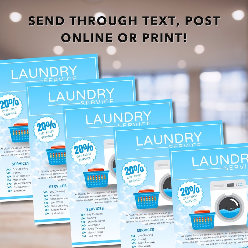 Laundry Service Flyer Template, Laundry Flyer, Laundry Company Flyer ...