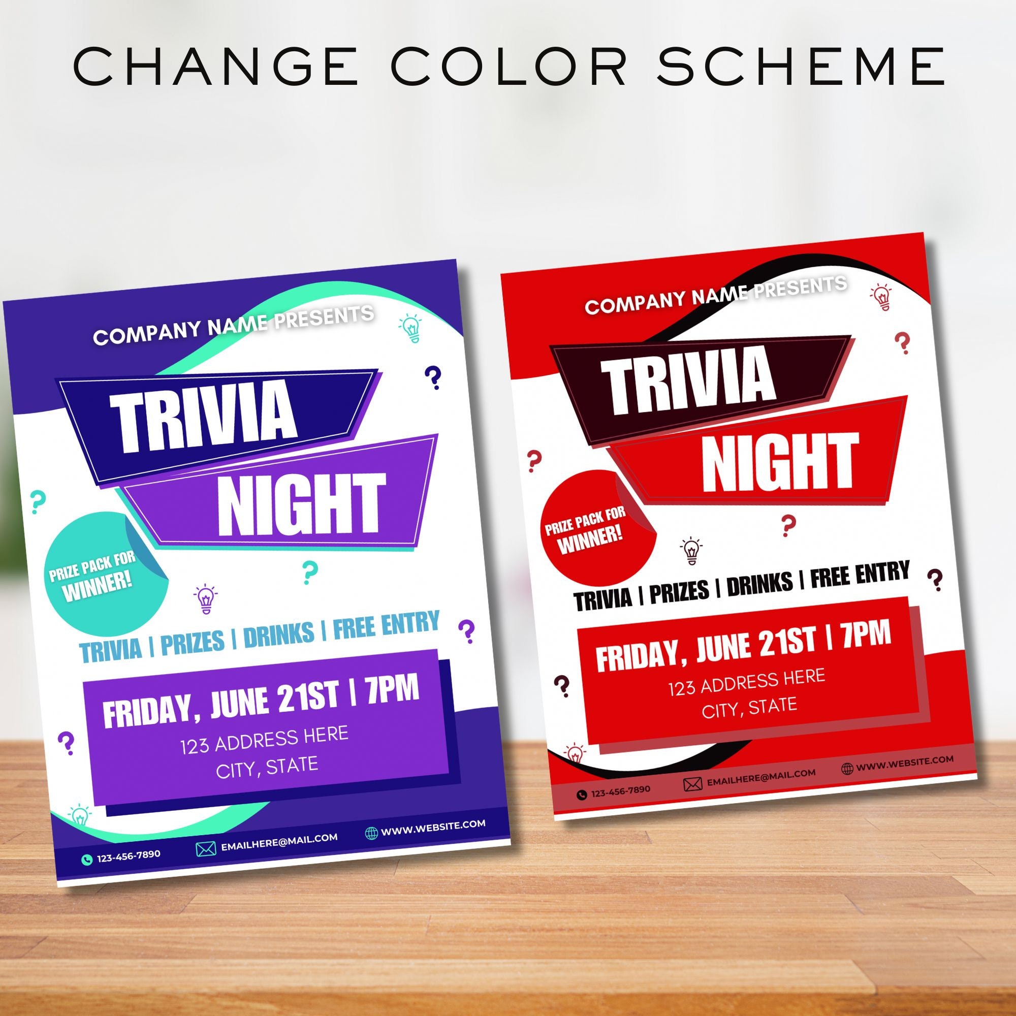 Trivia Night Editable Flyer, Trivia Night Flyer, Trivia Ad, Trivia ...