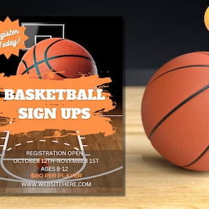 Editable Flyer, Basketball Flyer, Basketball Sign up Flyer, Canva Flyer ...