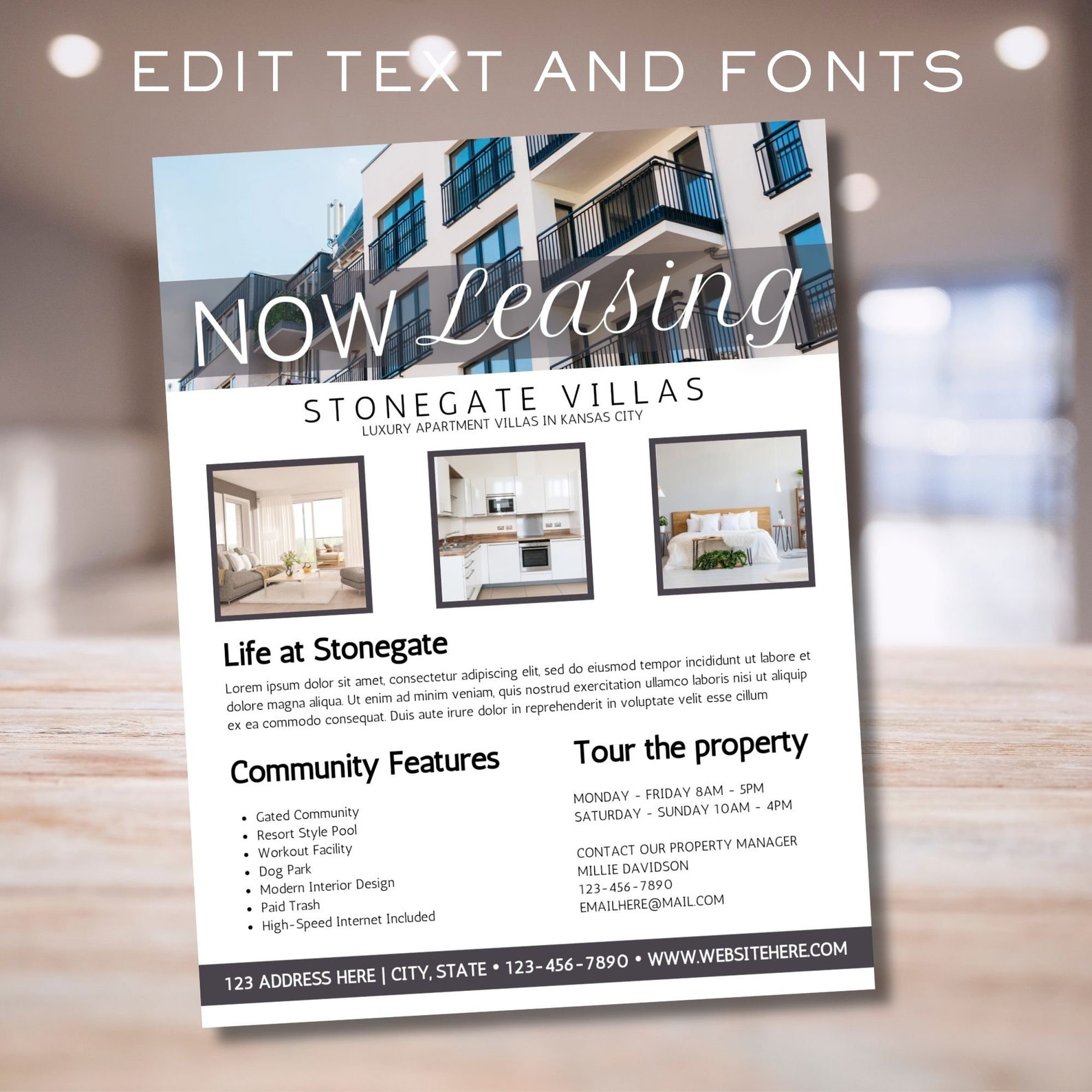 Apartment for Rent Flyer, Now Leasing Flyer, Home for Rent ...