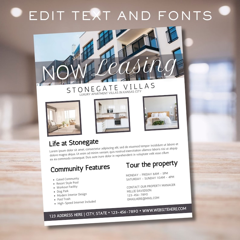 Apartment for Rent Flyer, Now Leasing Flyer, Home for Rent ...