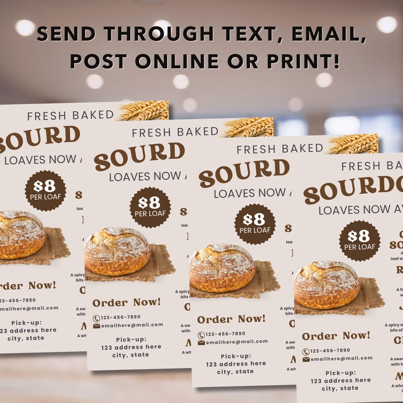 Sourdough Flyer, Sourdough Sale Flyer, Bread Flyer, Bread for Sale ...