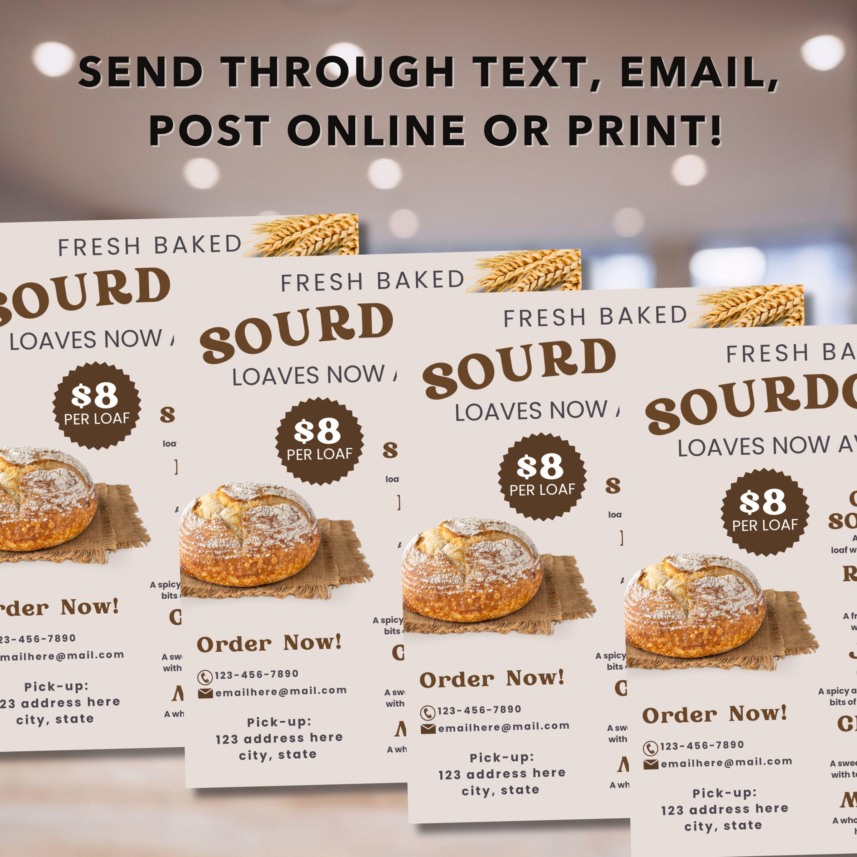 Sourdough Flyer, Sourdough Sale Flyer, Bread Flyer, Bread for Sale ...
