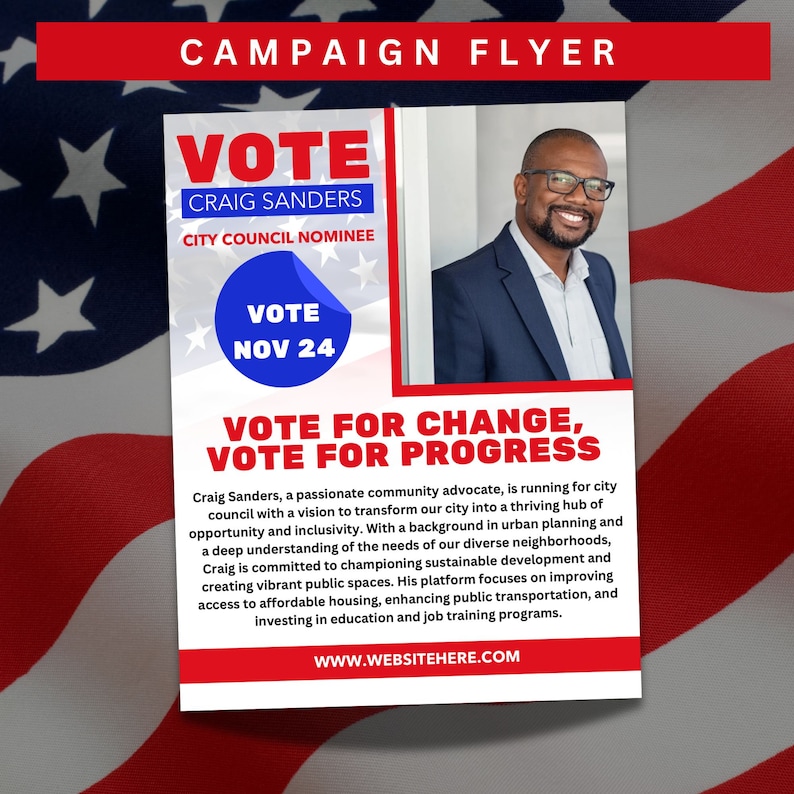 Editable Campaign Flyer, Flyer Template, Vote Flyer, Vote Advertisement ...