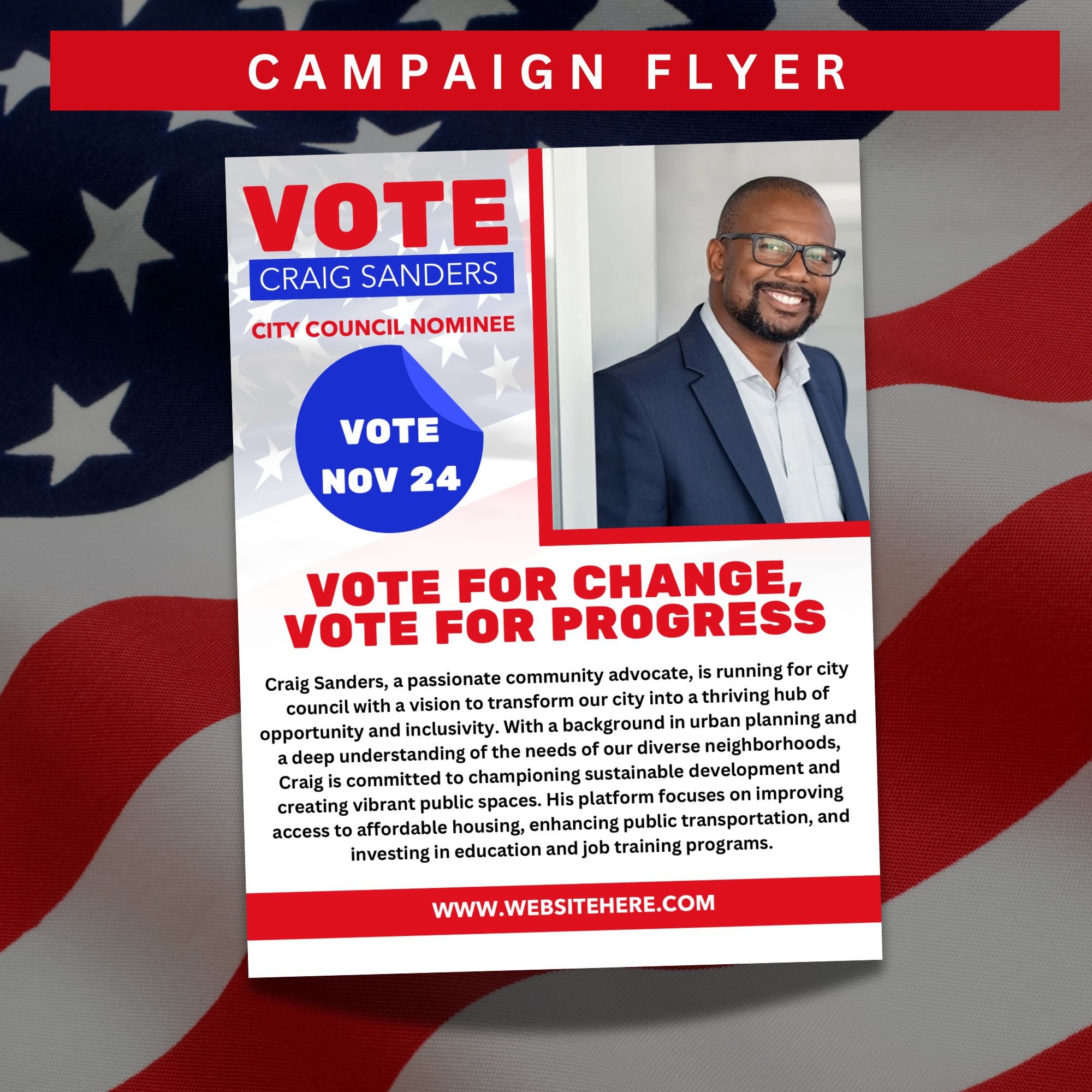Editable Campaign Flyer, Flyer Template, Vote Flyer, Vote Advertisement ...