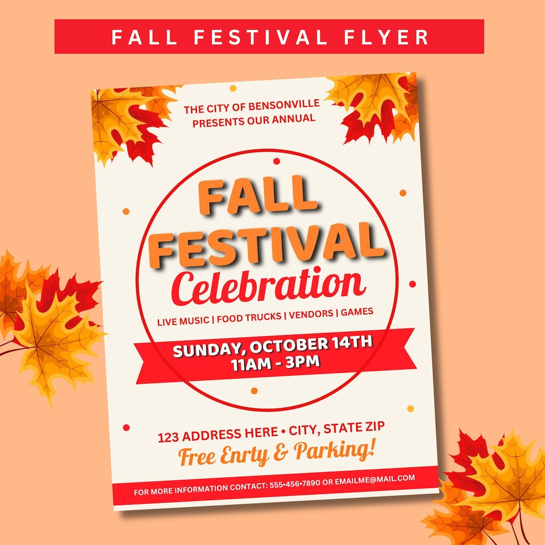 Fall Festival Flyer, Fall Festival Event, Fall Flyer, Fall Fest Flyer ...