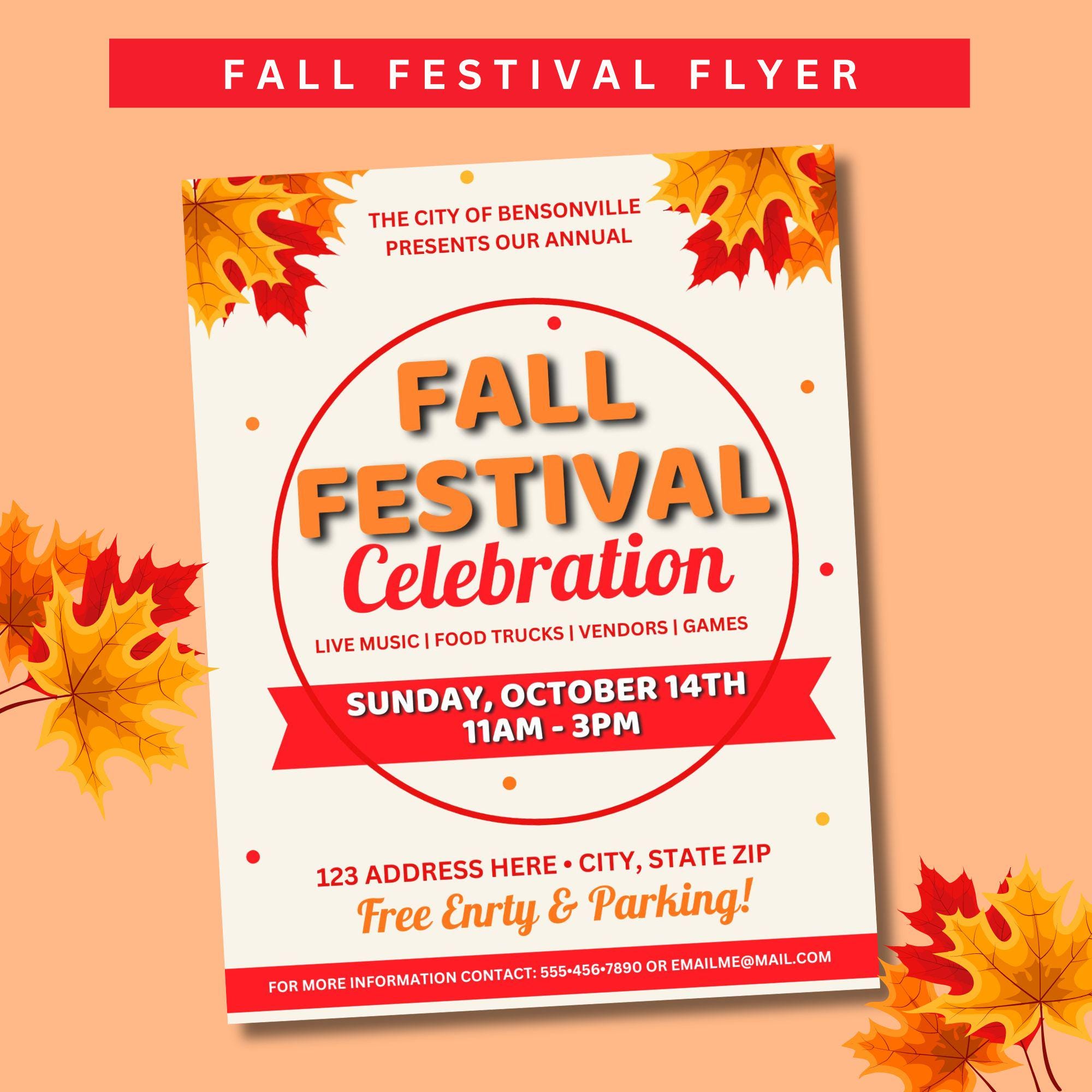 Fall Festival Flyer, Fall Festival Event, Fall Flyer, Fall Fest Flyer ...