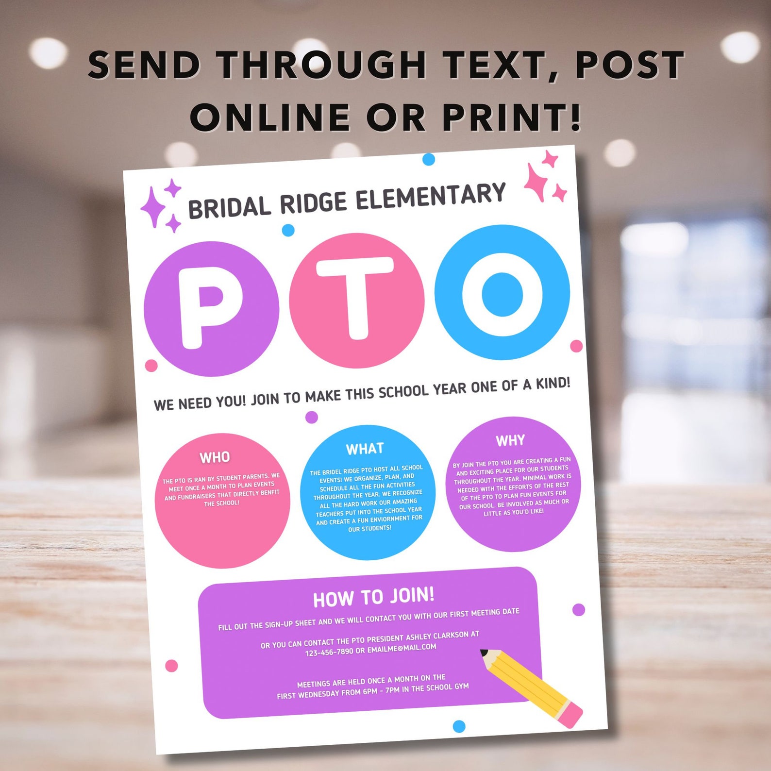 PTO School Flyer, PTO Sign up Sheet, PTA Flyer, Pta Sign up Flyer, School Pto, School Pta - Etsy
