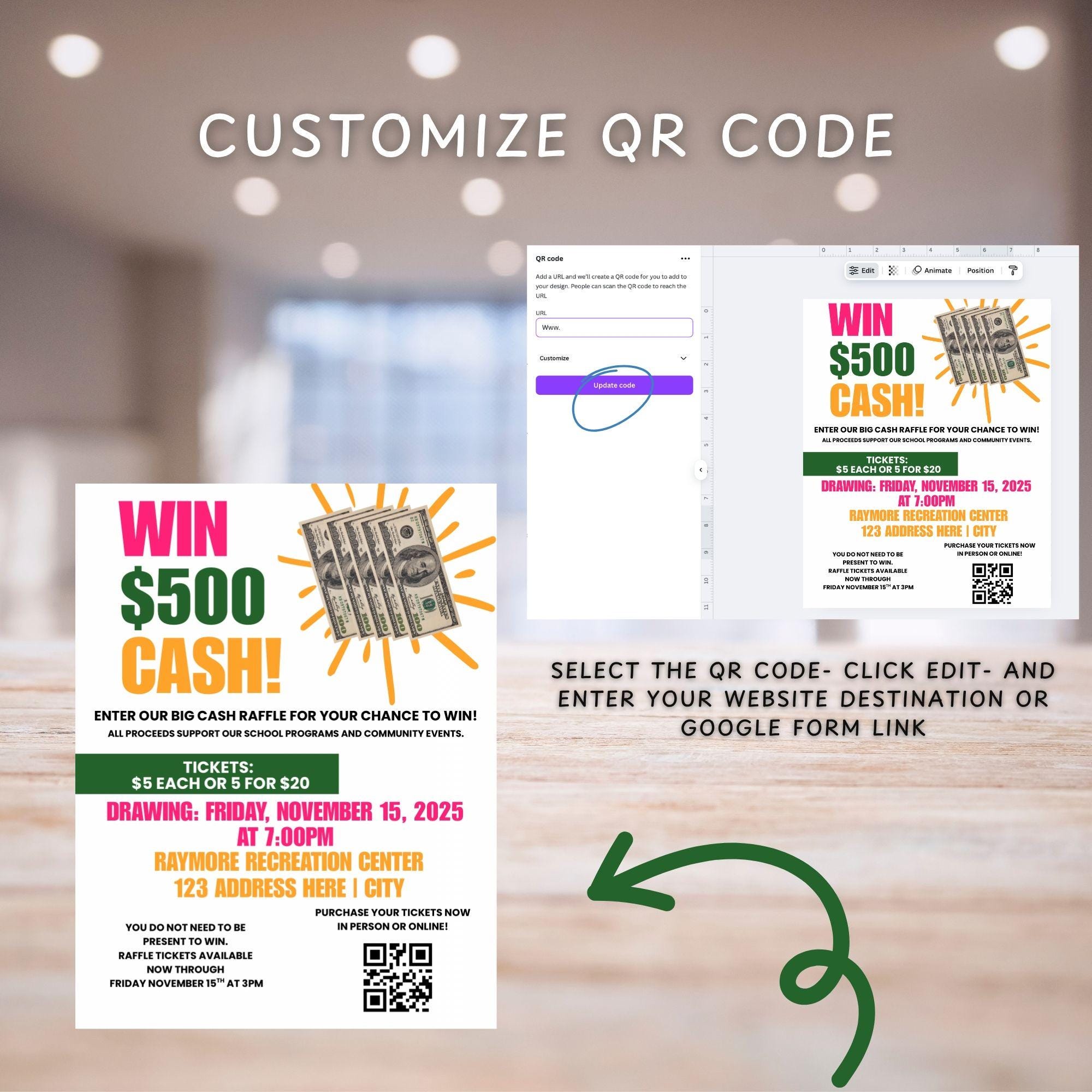 Cash Raffle Fundraiser Flyer, Raffle Event, Raffle Flyer, Fundraiser ...