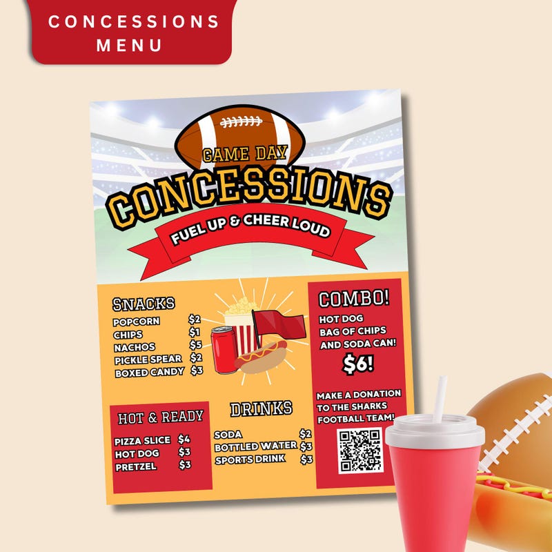 Snack Bar Flyer Editable - Etsy