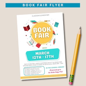Book Fair Flyer, Bookstore Flyer, School Book Fair Flyer, Book Event ...
