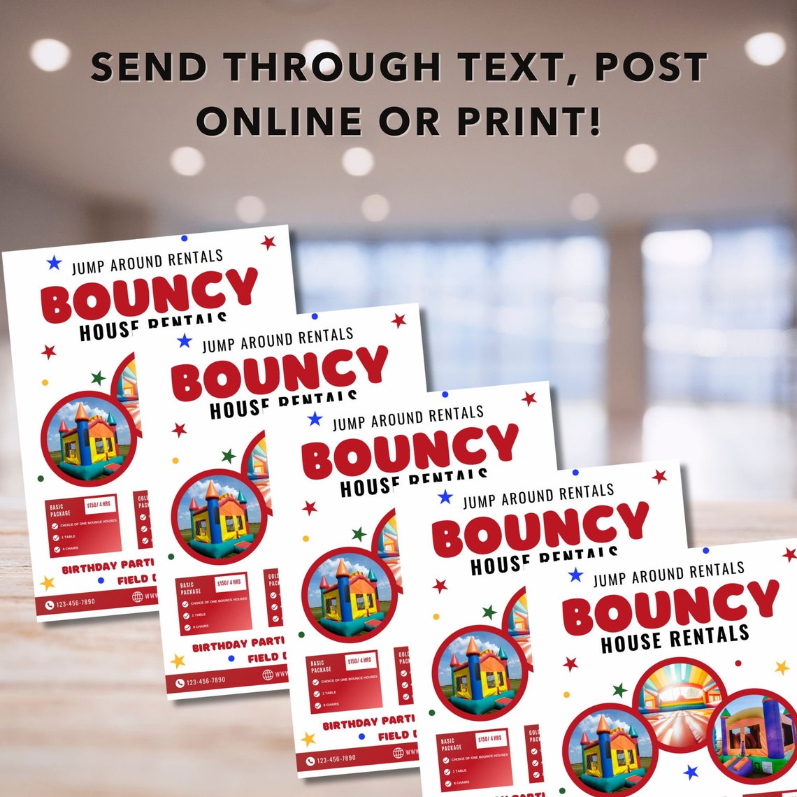 Bouncy House Rental Flyer, Bounce House Flyer, Bouncy House Business ...