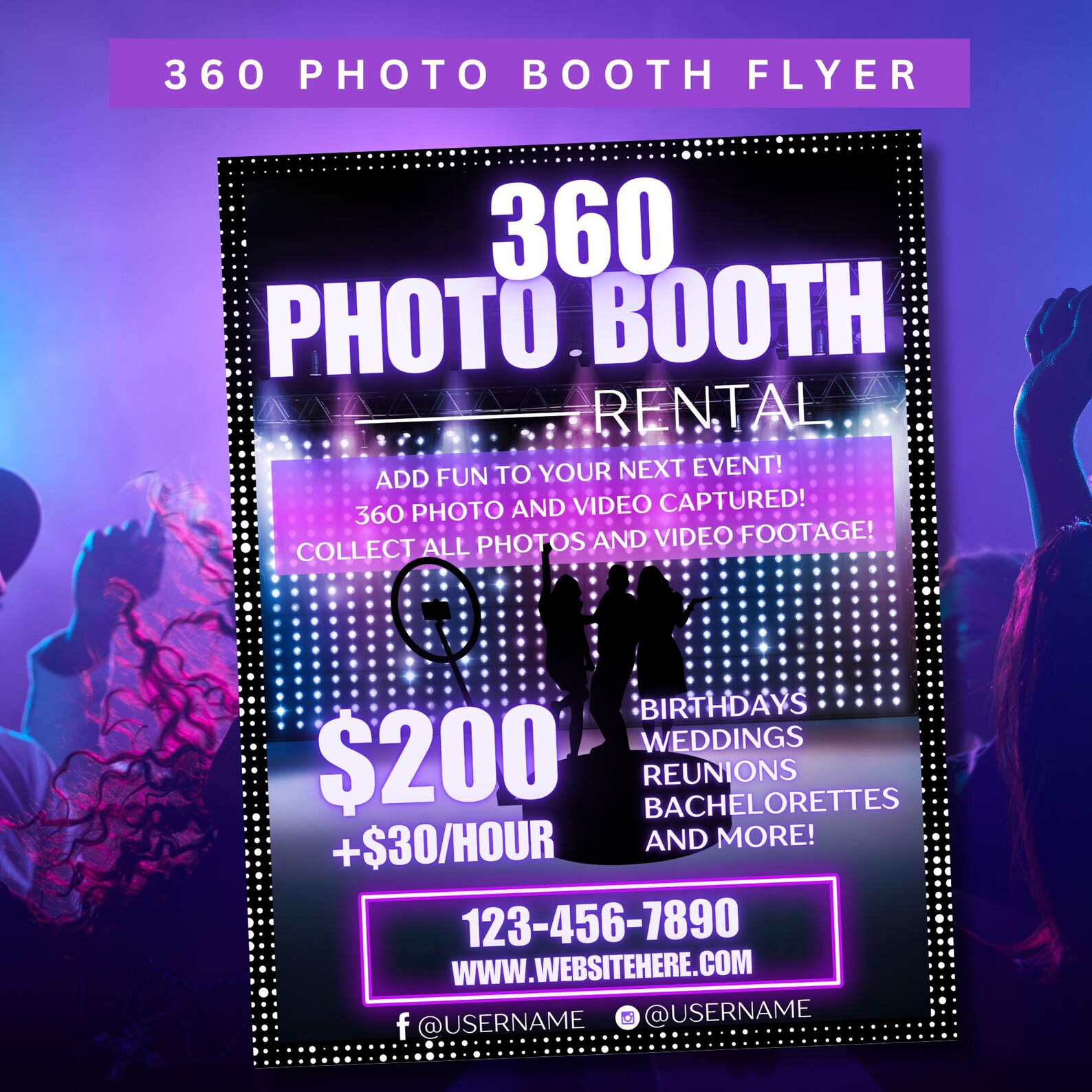 360 Photo Booth Flyer Template, Phot Booth Rental Flyer, Photo Booth ...